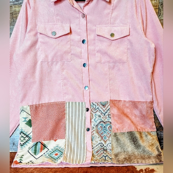 Original Design Shacket | Tops | New Handcrafted Pink Cordoroy Shacket ...